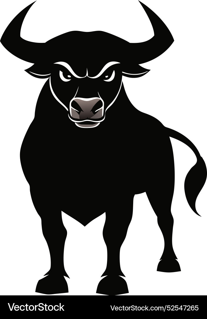 Do a full body bull logo black colour 1 Royalty Free Vector