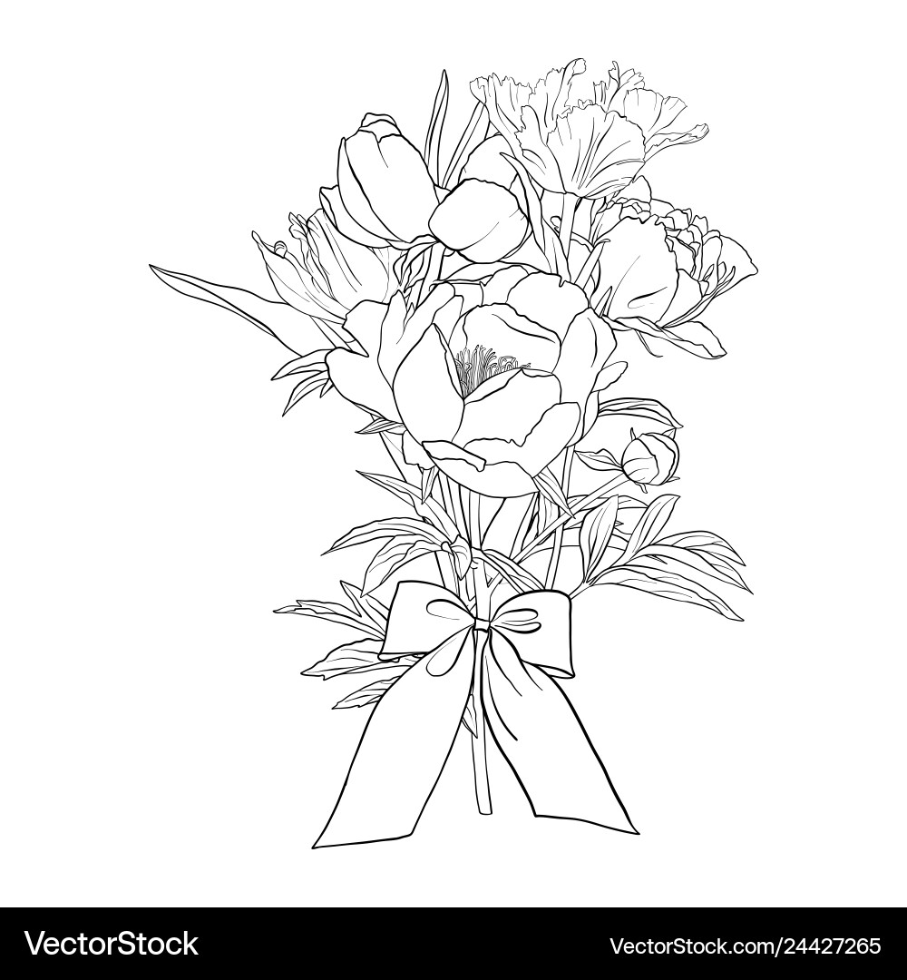 Drawing background with flowers Royalty Free Vector Image