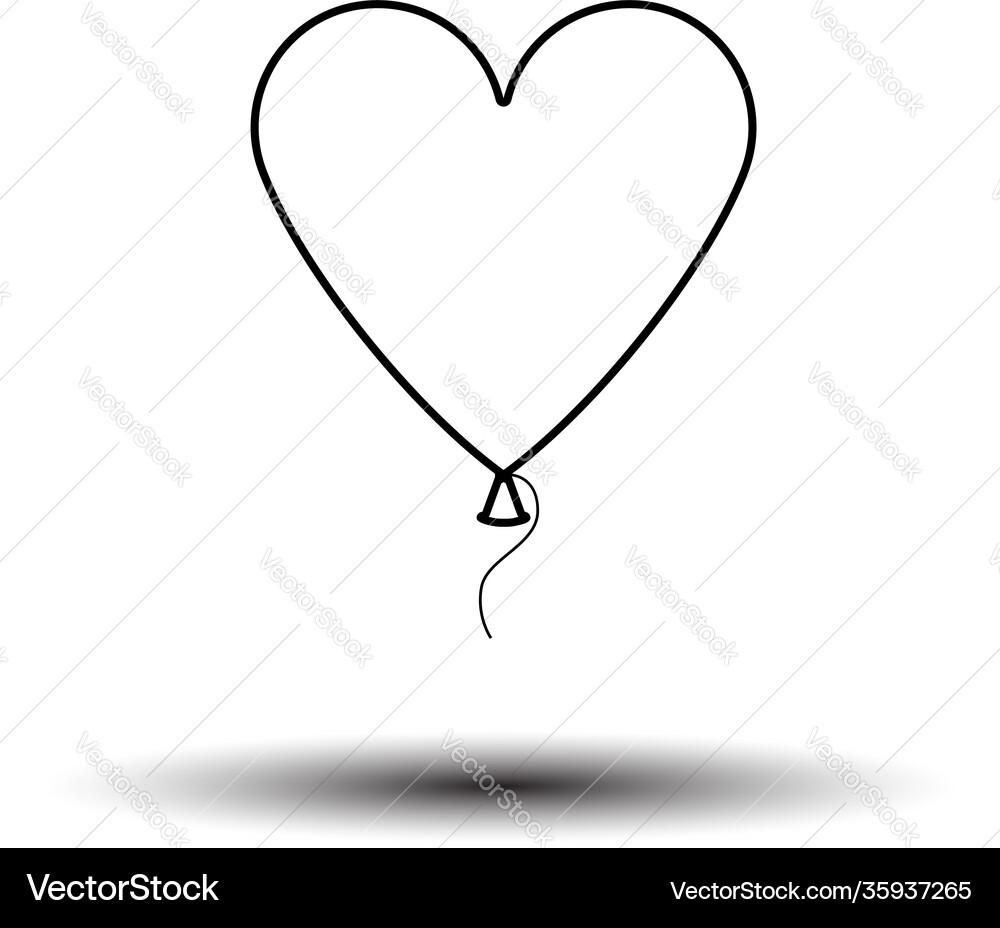 Heart shape balloon icon Royalty Free Vector Image