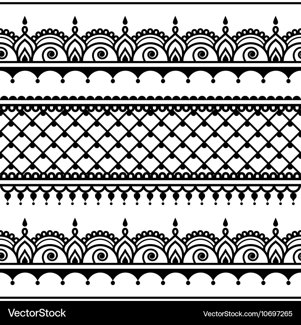 Indian seamless pattern design elements - mehndi Vector Image