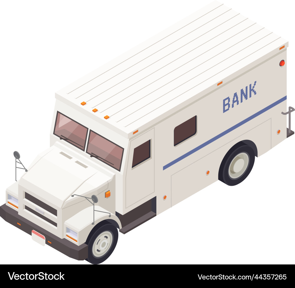 Isometric bank van Royalty Free Vector Image - VectorStock