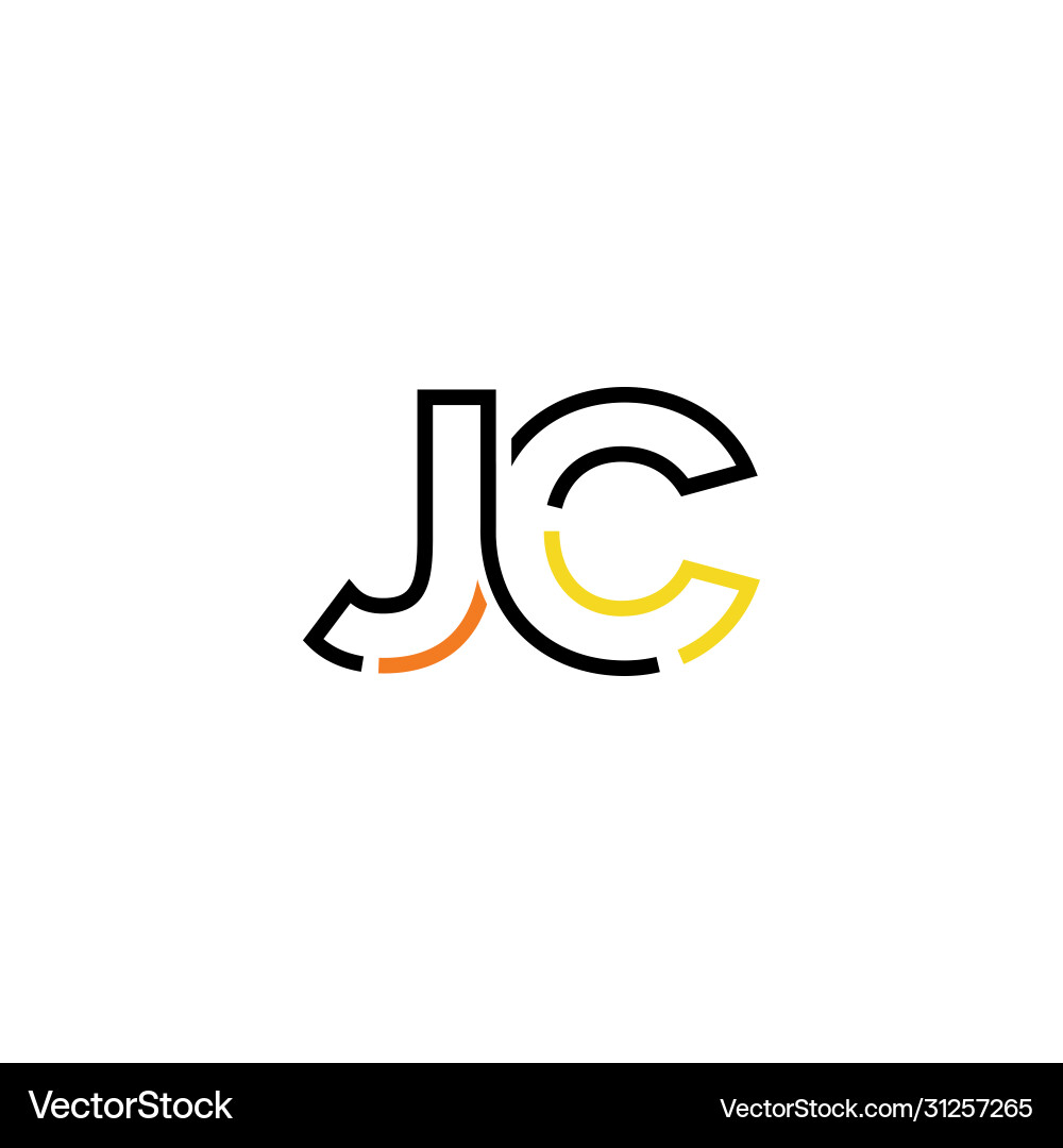Jc letter logo icon design template elements Vector Image