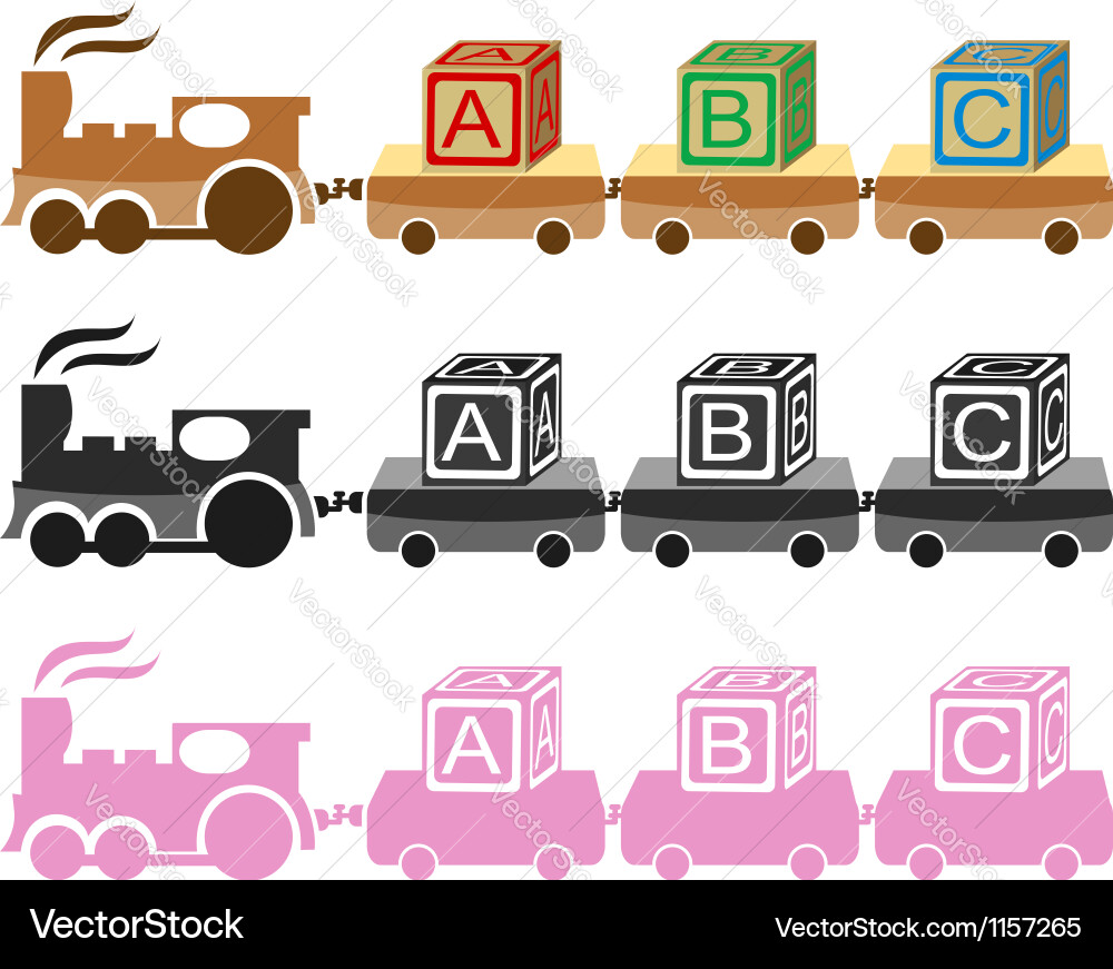 Kids toy train Royalty Free Vector Image - VectorStock