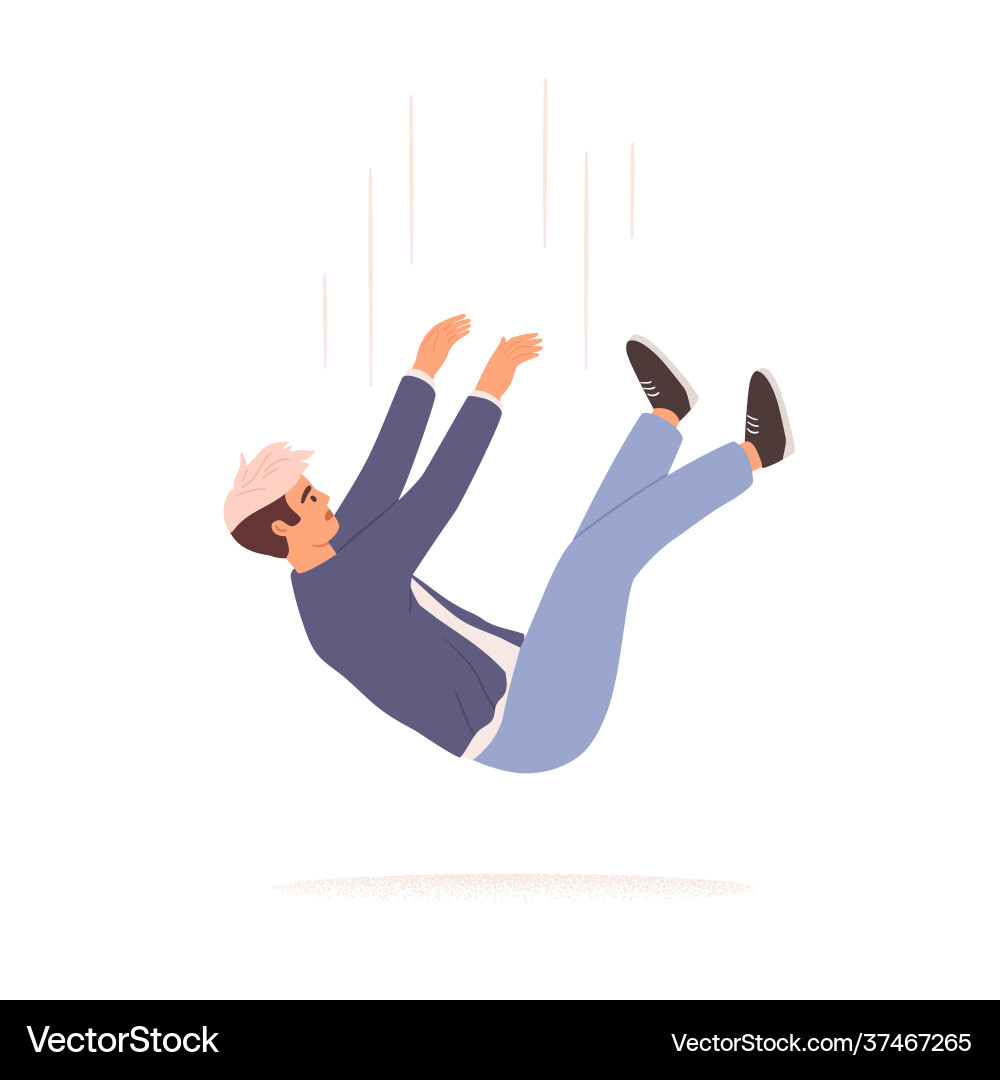Person falling down from above fall young man Vector Image