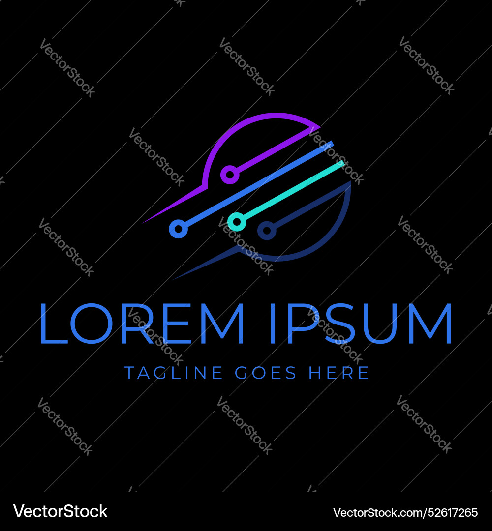 Simple minimalist futuristic tech technology icon Vector Image