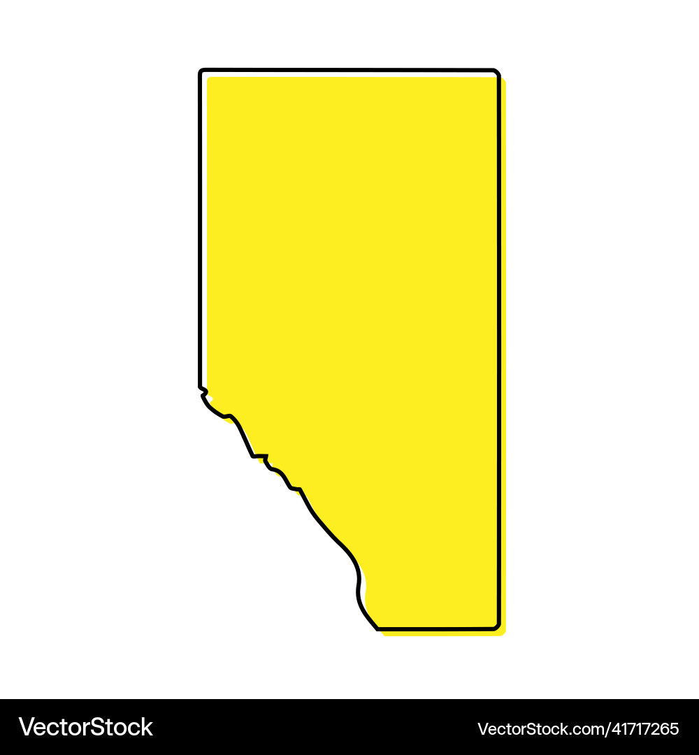 Simple outline map of alberta is a province Vector Image