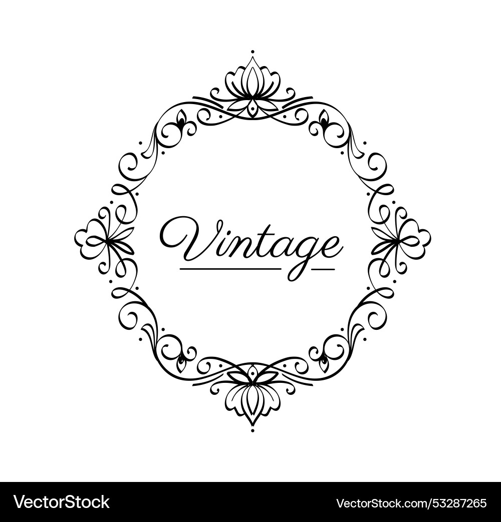 Vintage frame element traditional border Vector Image