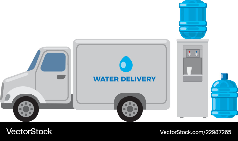 Water delivery service Royalty Free Vector Image