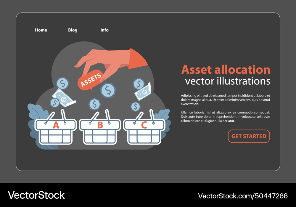 Asset allocation concept flat Royalty Free Vector Image
