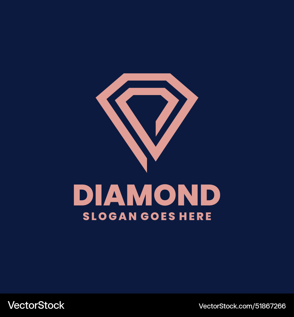 Diamond line art logo Royalty Free Vector Image