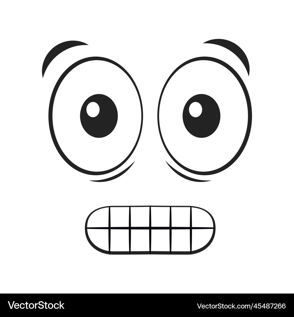 Grimace face cartoon Royalty Free Vector Image