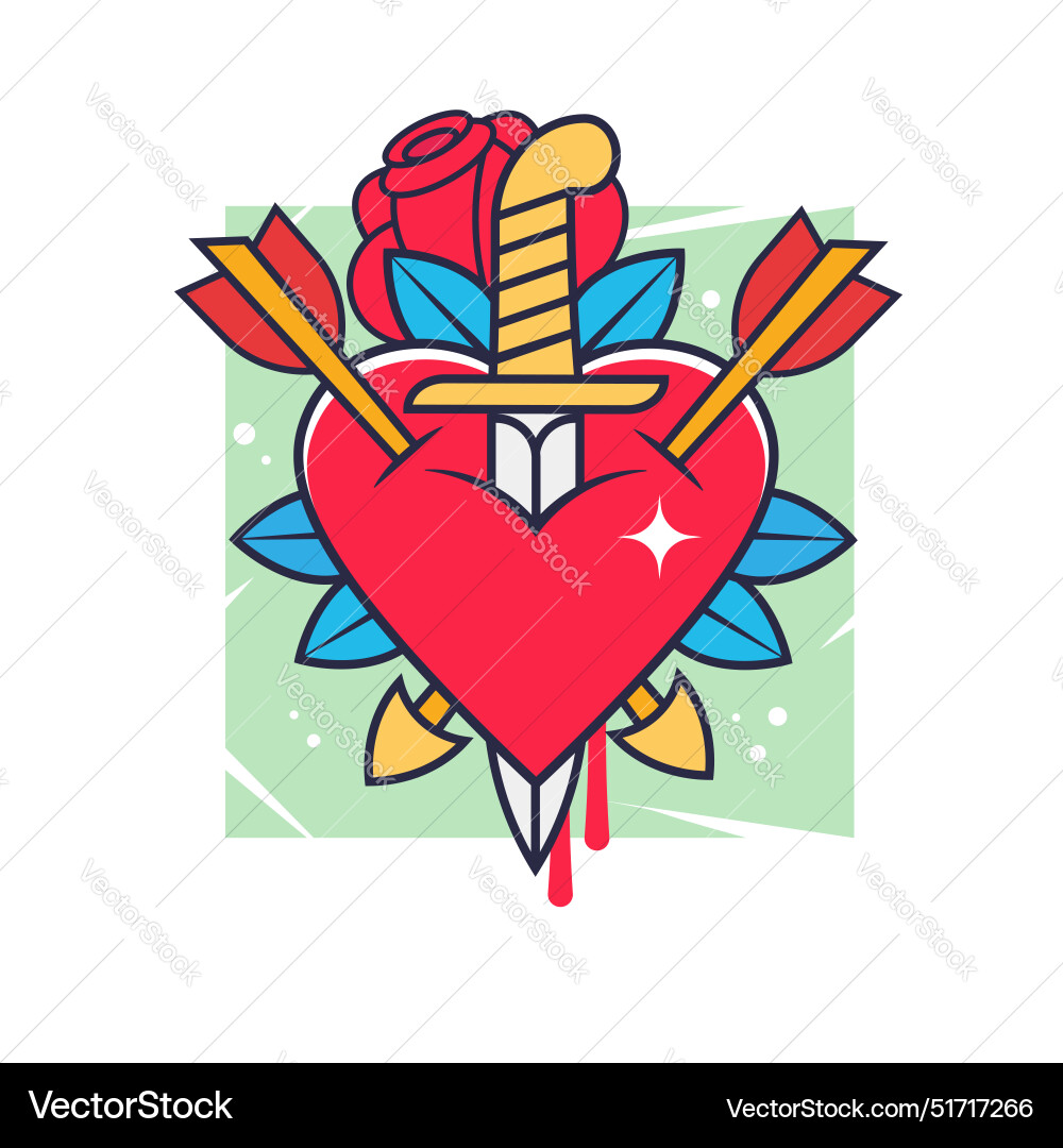 Heart line isolated white background with gradient