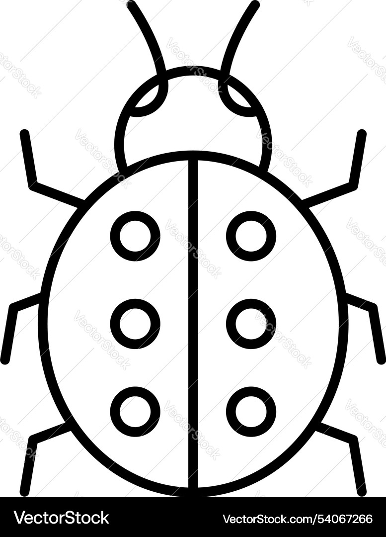 Ladybug line icon design Royalty Free Vector Image