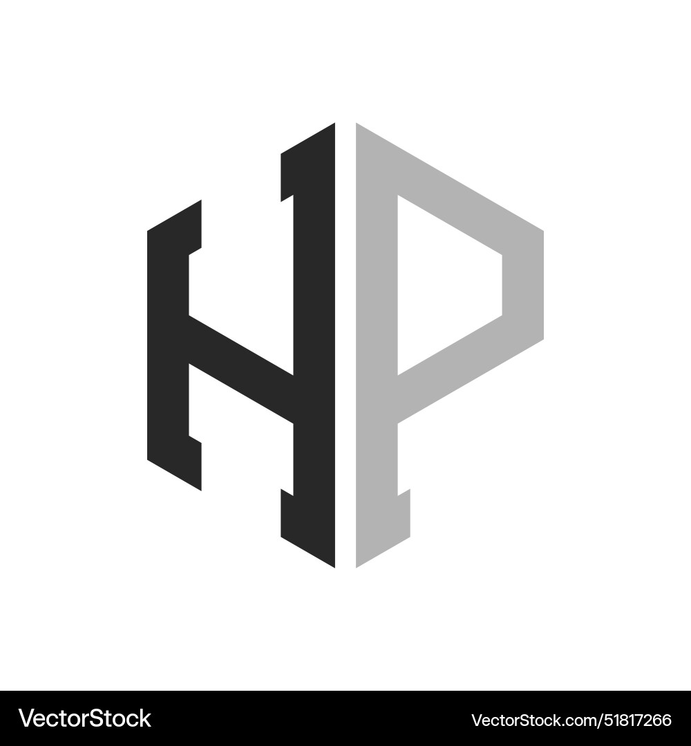 Modern unique hexagon letter hp logo design Vector Image