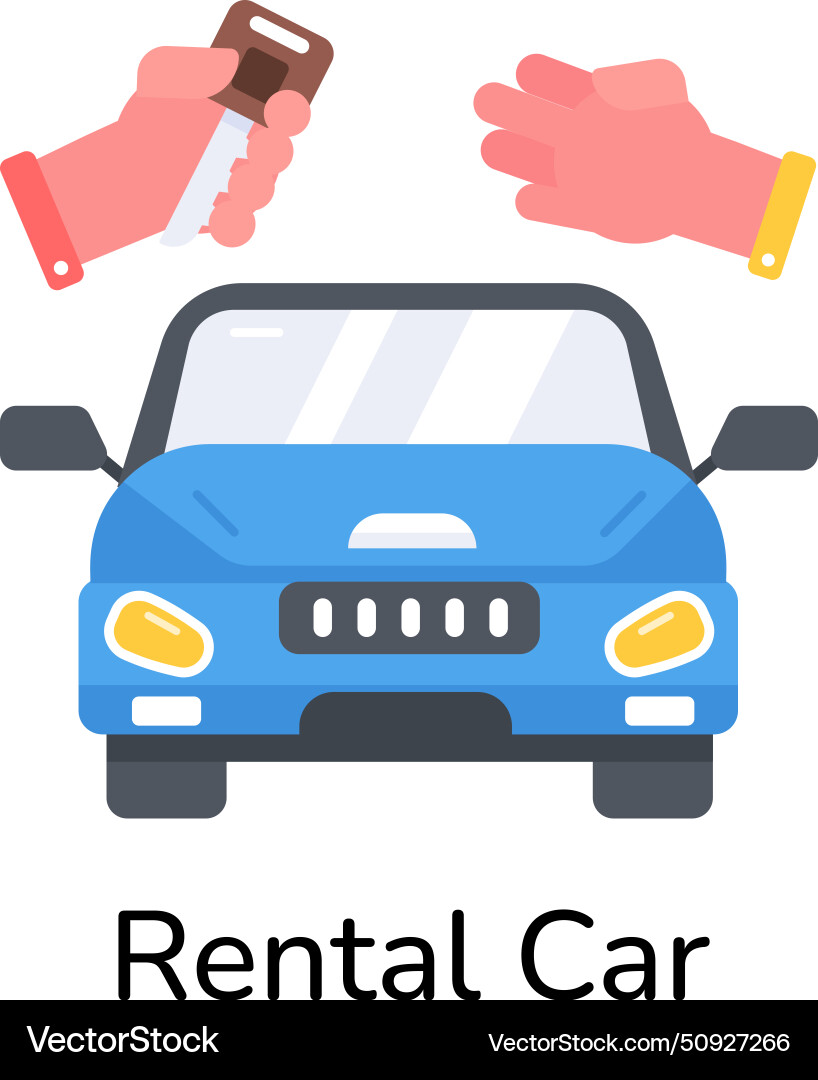 Rental car Royalty Free Vector Image - VectorStock