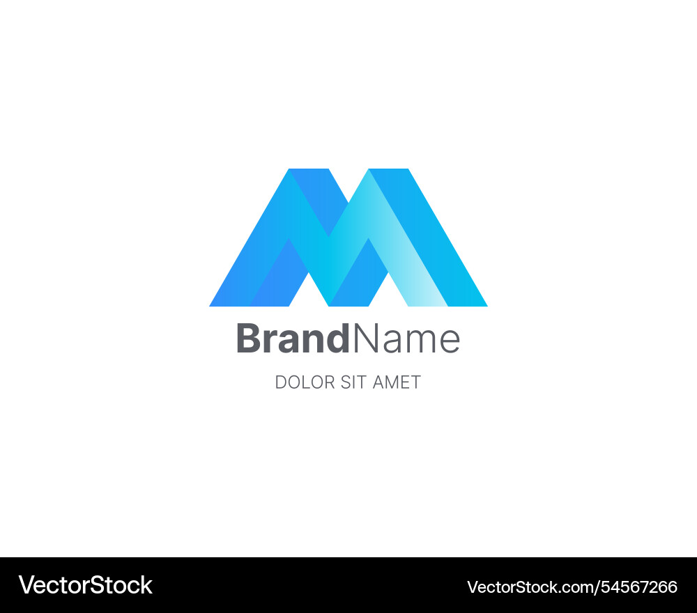Simple modern letter m logo Royalty Free Vector Image