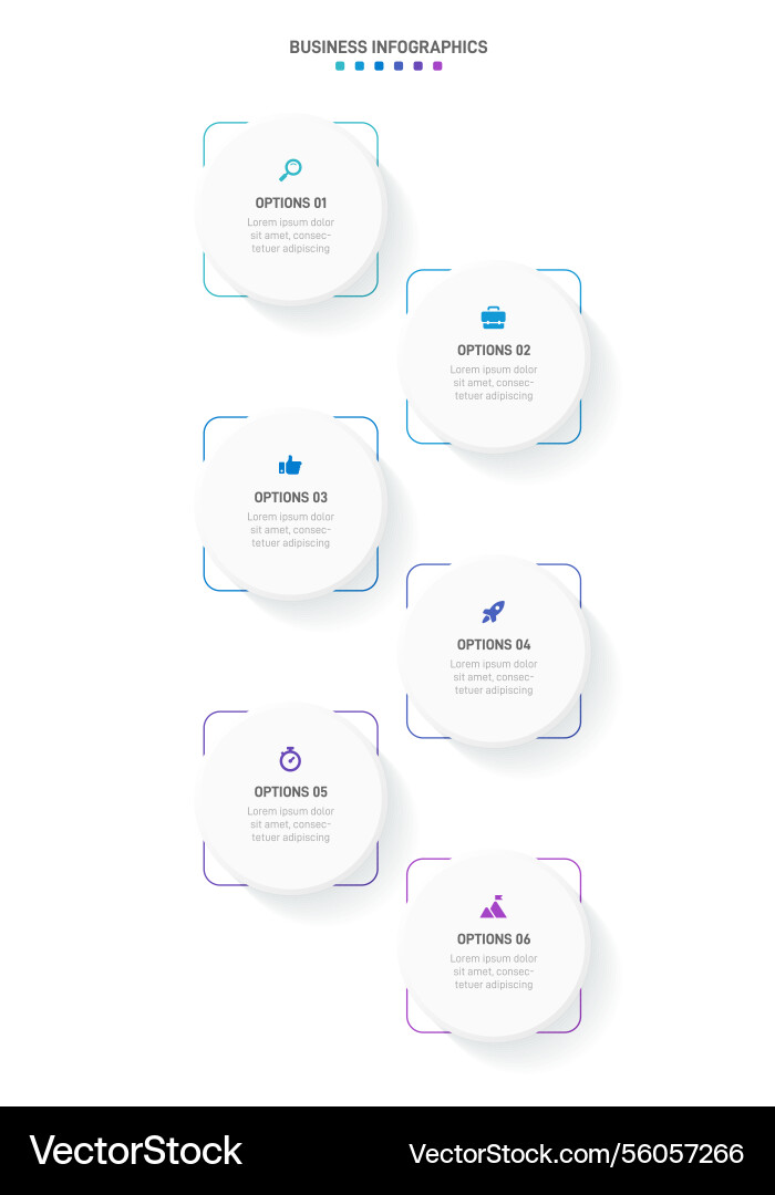 Vertical progress bar featuring 6 arrow-shaped Vector Image