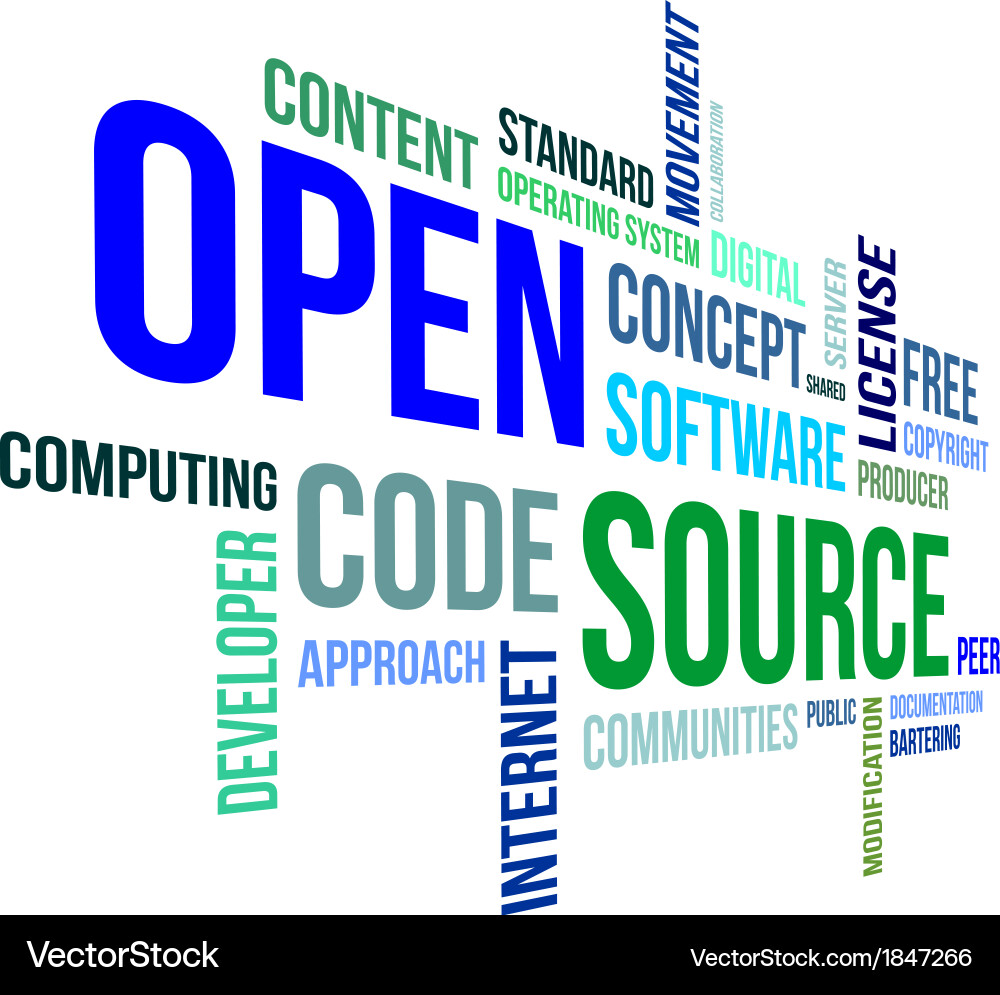 Word cloud open source Royalty Free Vector Image