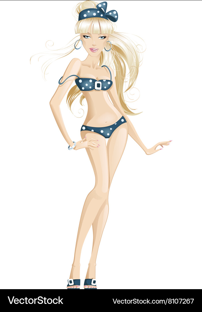 Bikini Girl Royalty Free Vector Image Vectorstock