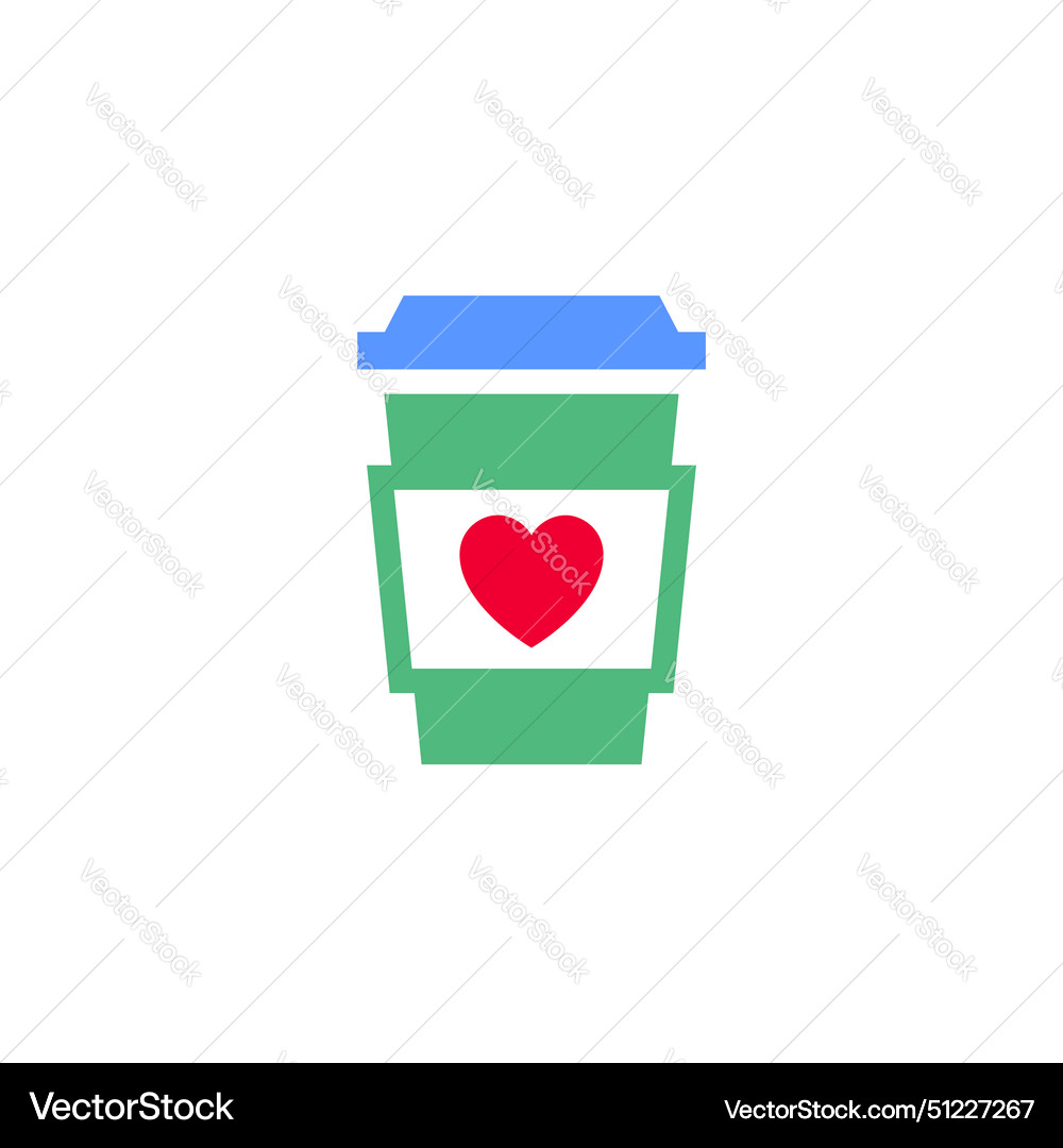 Cup coffee or tea icon valentines day symbol Vector Image