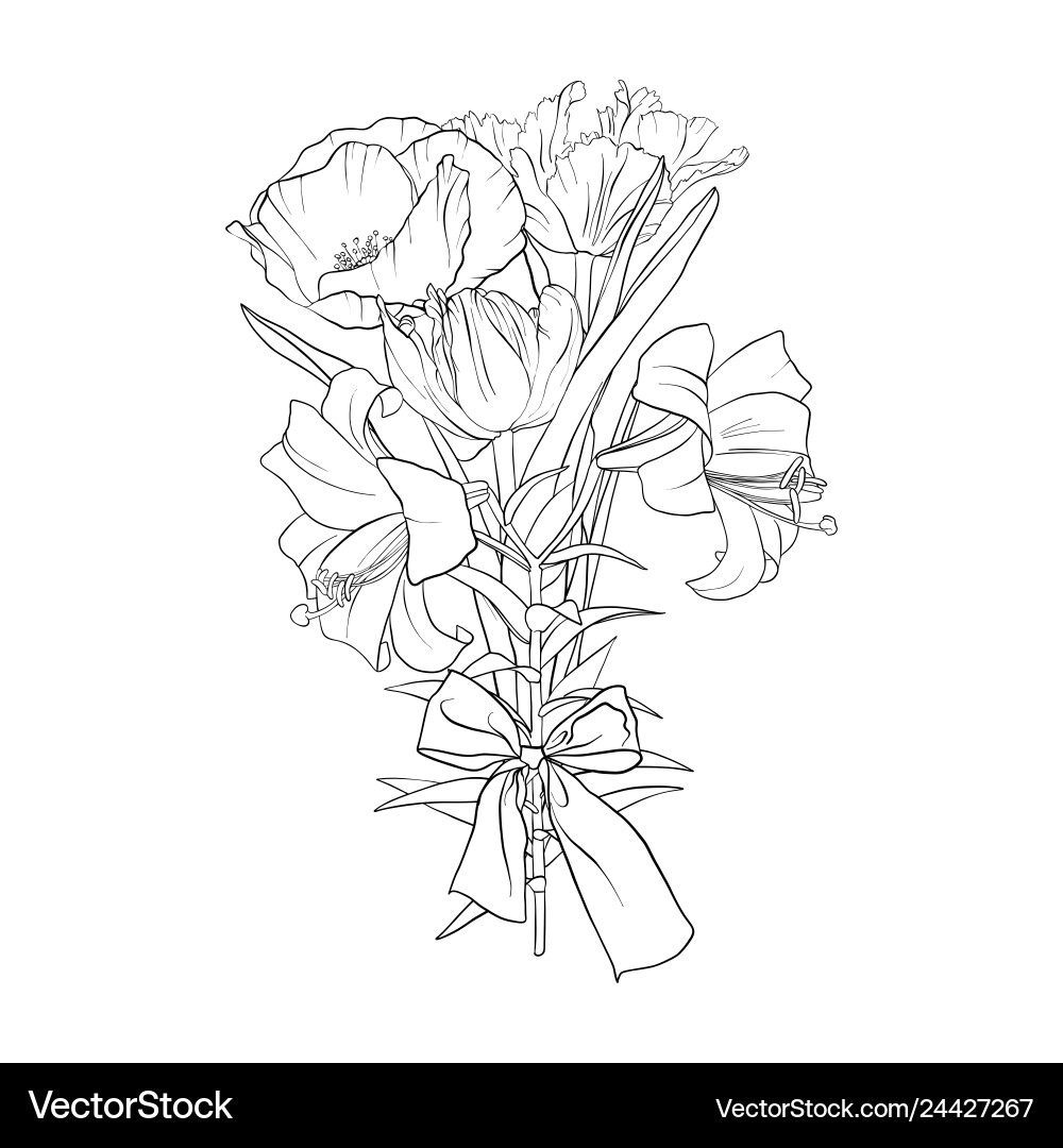 Drawing background with flowers Royalty Free Vector Image