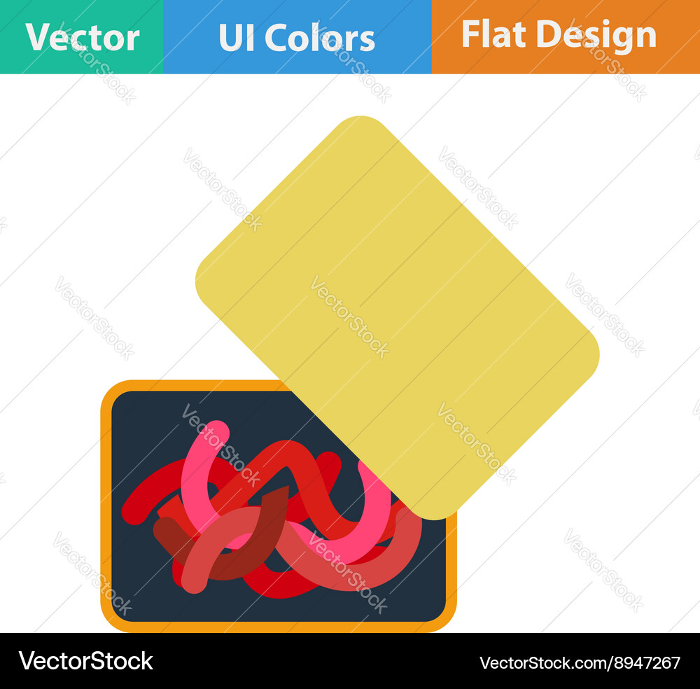 Flat design icon of worm container Royalty Free Vector Image
