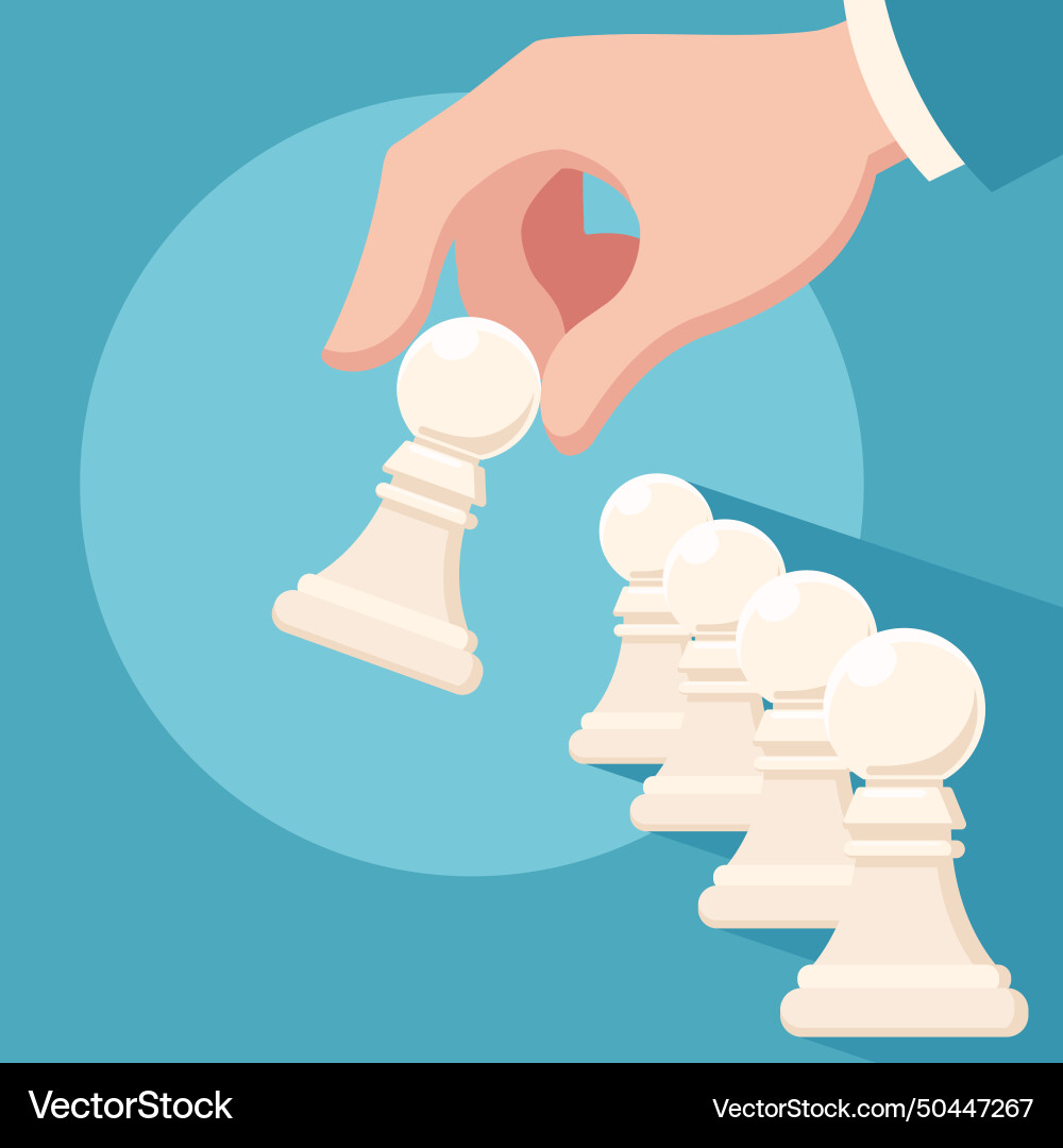 Hand moving pawn chess piece icon Royalty Free Vector Image