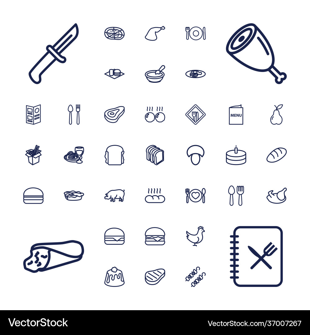 Meal icons Royalty Free Vector Image - VectorStock