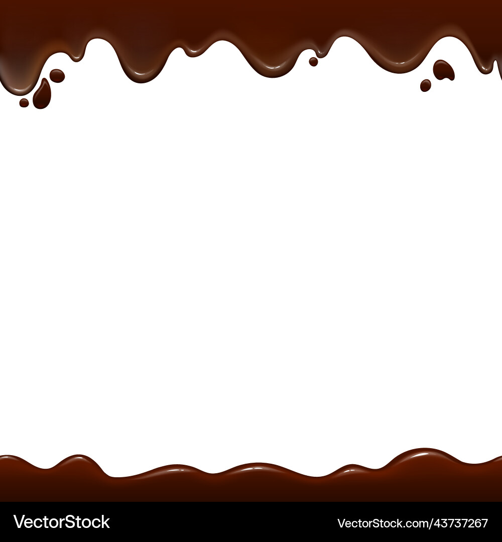 Melted chocolate horizontal borders sweet Vector Image