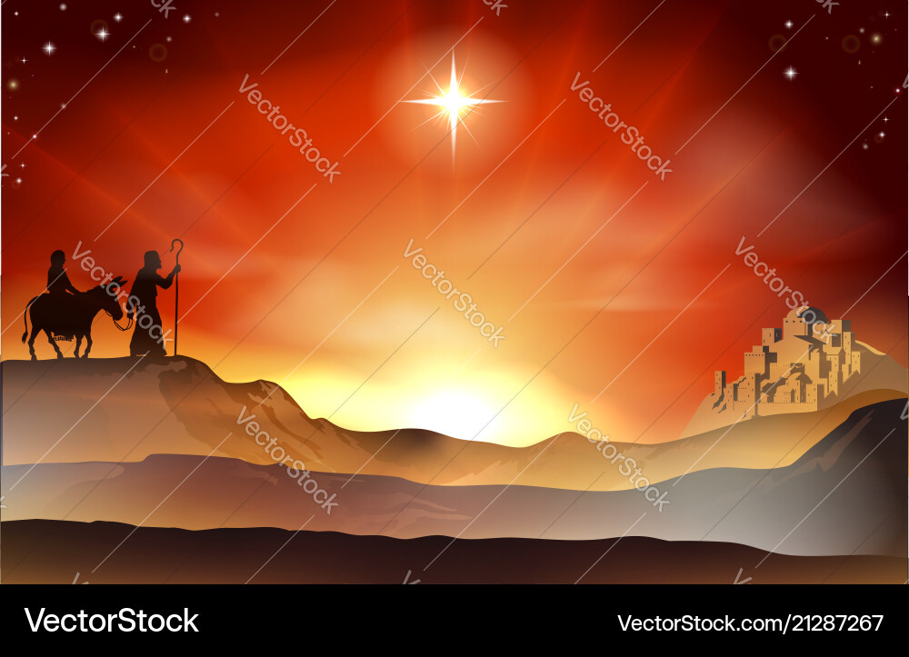 Nativity christmas story Royalty Free Vector Image