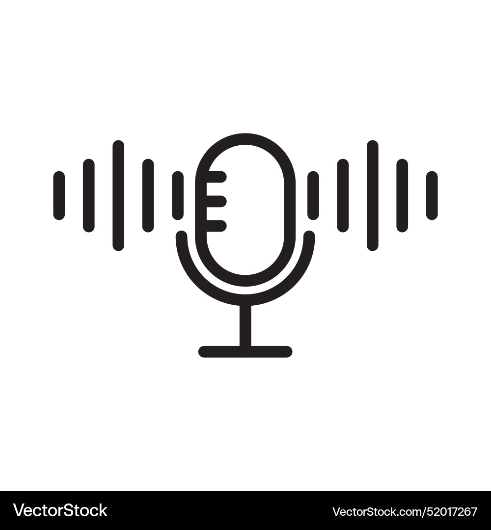Podcast icon black line art Royalty Free Vector Image