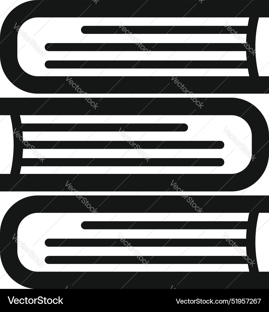 Stack of three books representing education Vector Image
