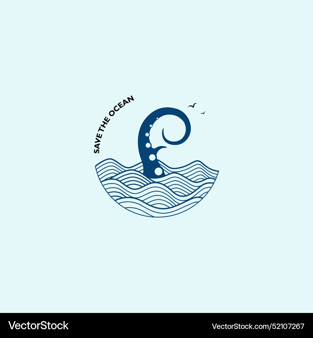 Tentacle octopus logo design Royalty Free Vector Image