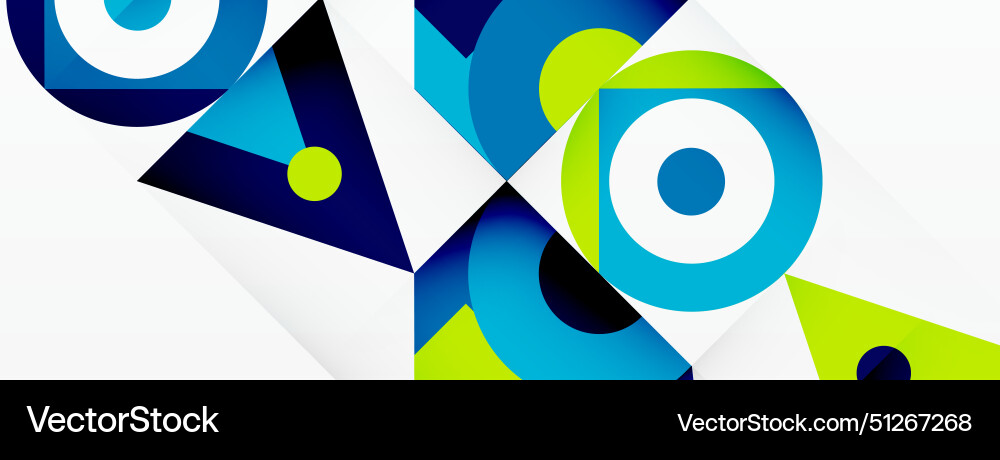 A blue and green geometric pattern with circles Vector Image