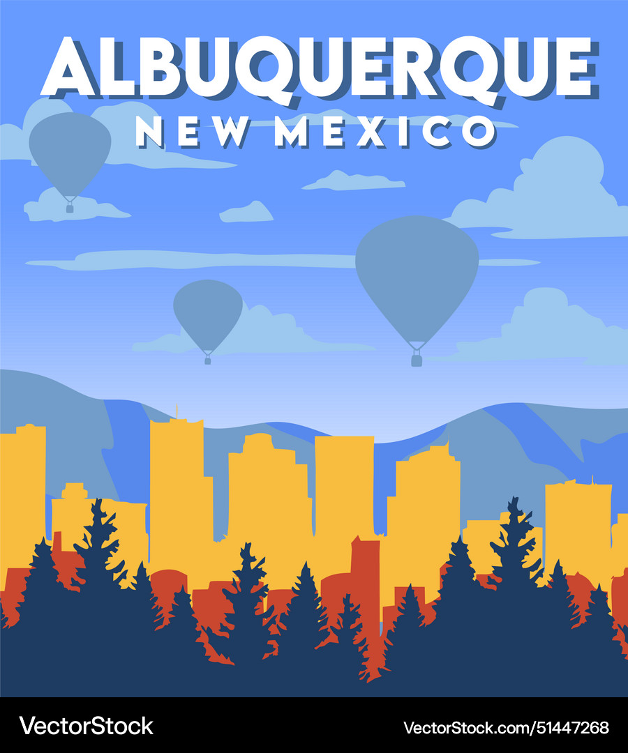 Albuquerque new mexico with beautiful views Vector Image