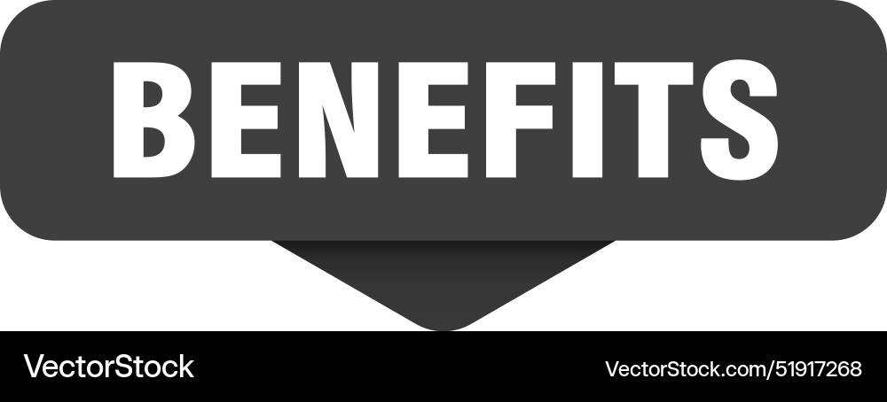 Benefits sticker benefits sign on transparent Vector Image