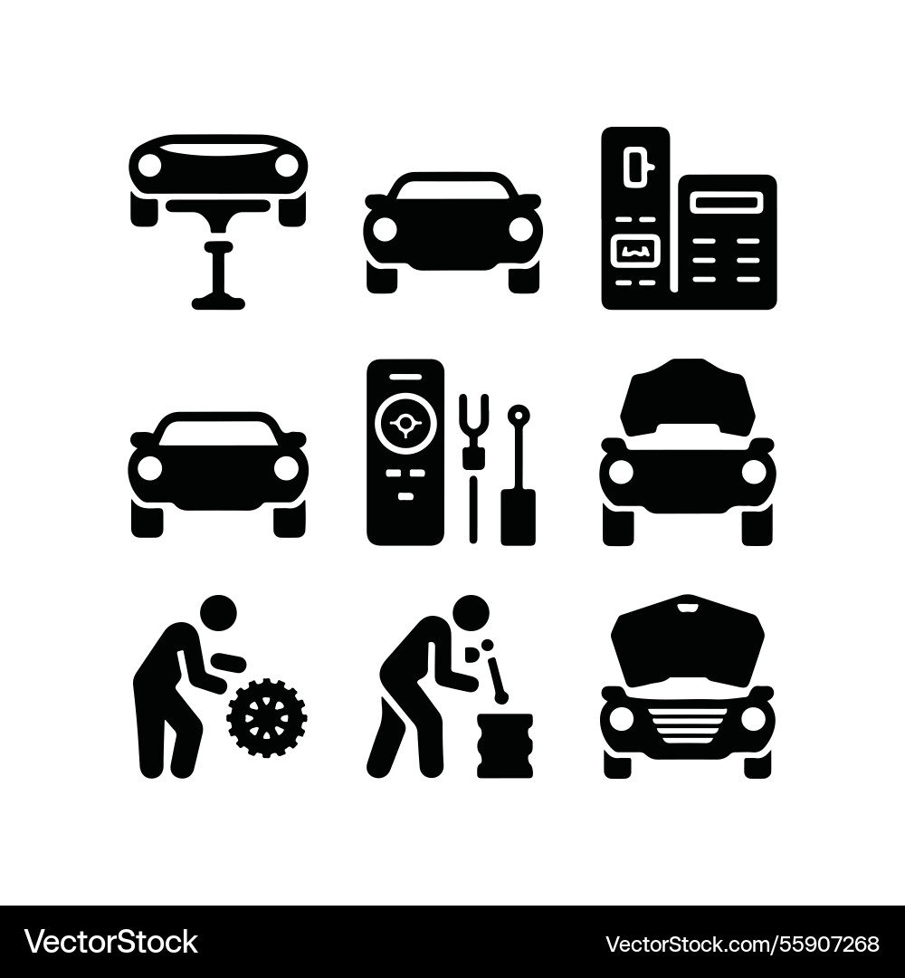 Car repair service icon with wrench Royalty Free Vector