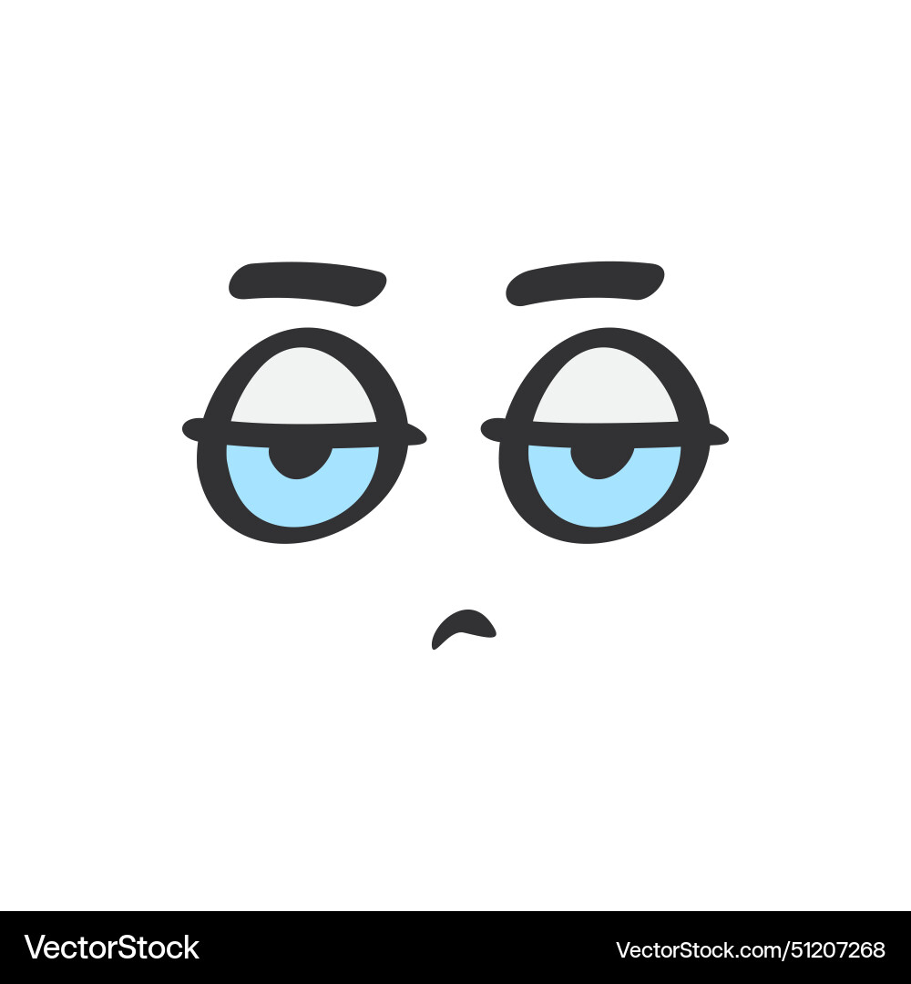 Disappointed cute face expression boredom Vector Image