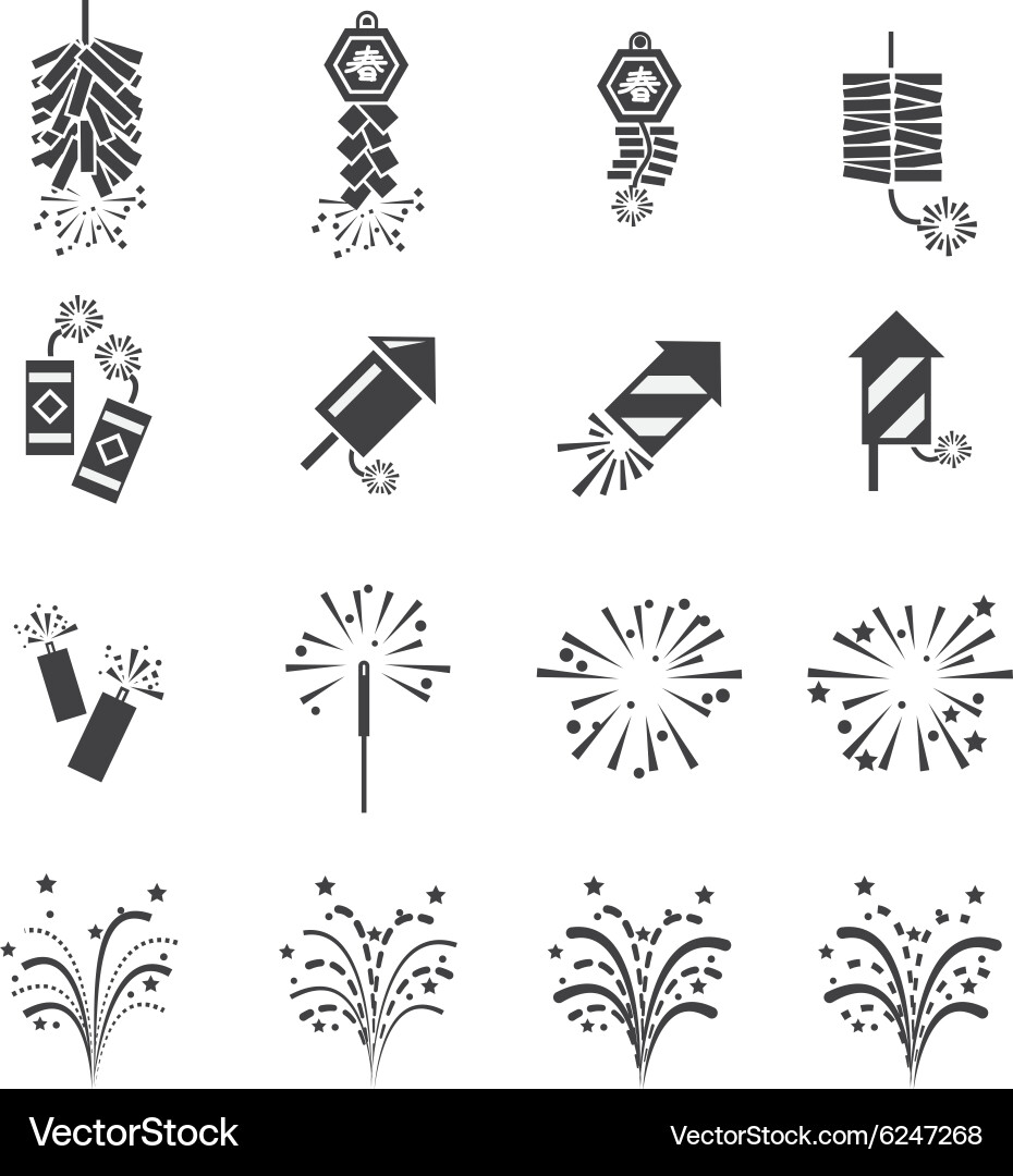Firework icon set Royalty Free Vector Image - VectorStock