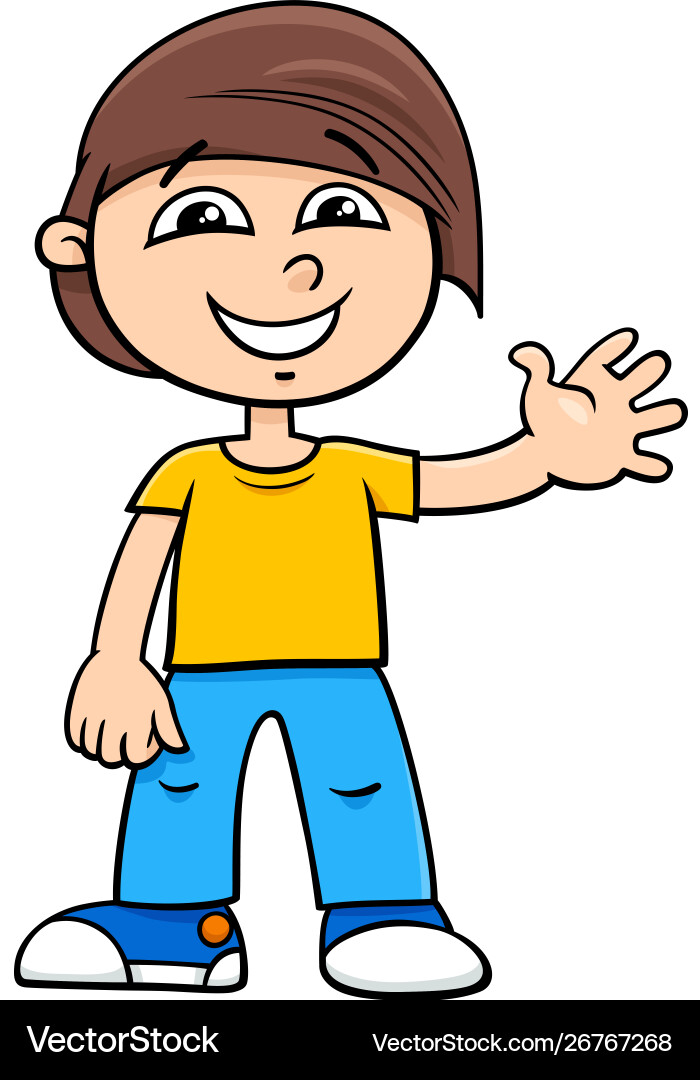 Funny boy character cartoon Royalty Free Vector Image