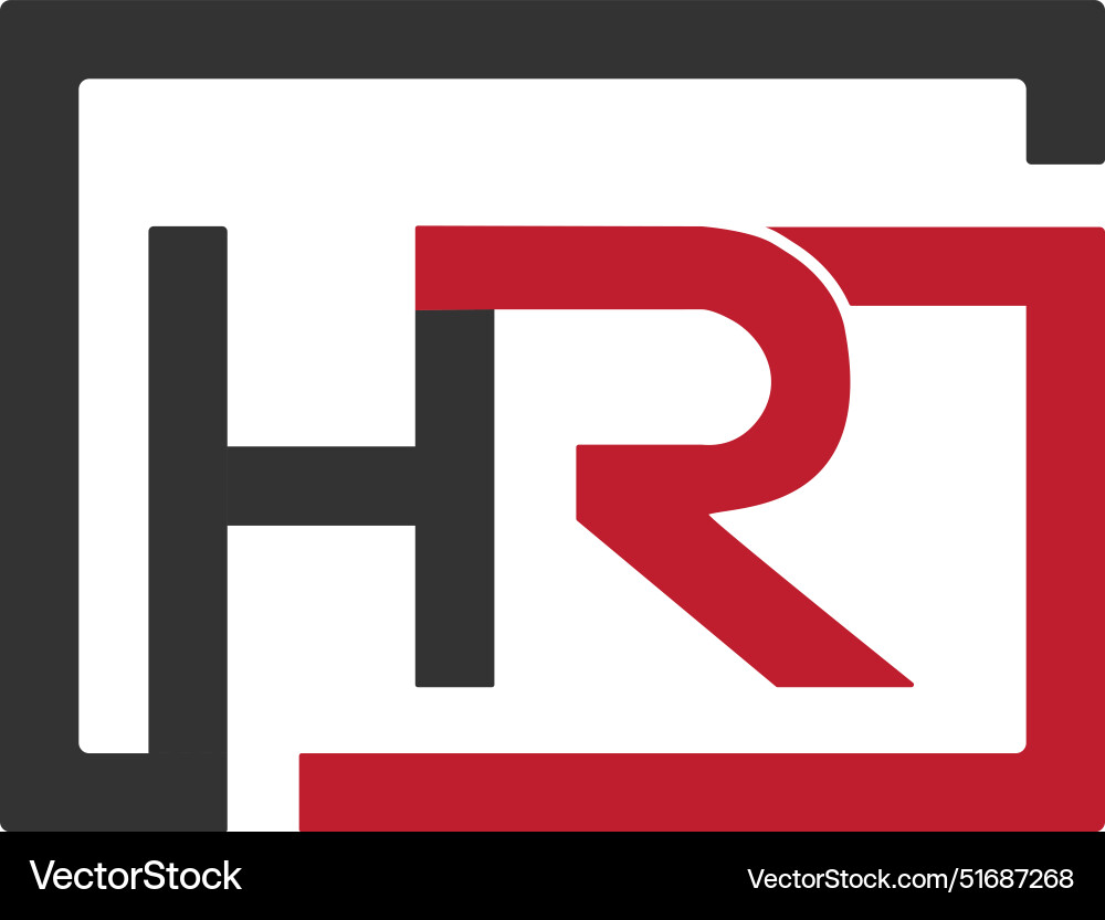 Hr logo design rh round icon letter Royalty Free Vector