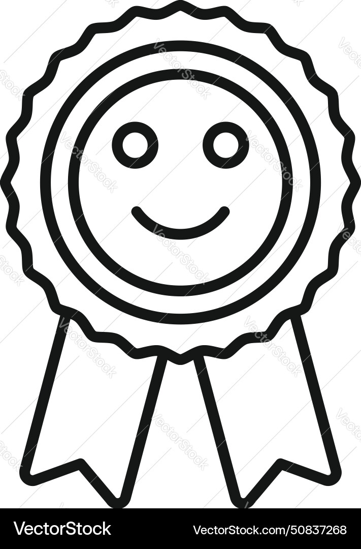 Positive survey emblem icon outline Royalty Free Vector