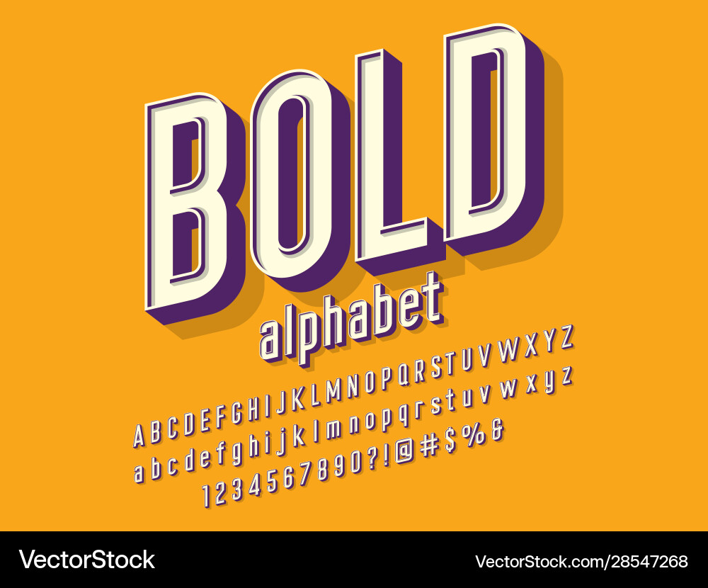 Retro font Royalty Free Vector Image - VectorStock
