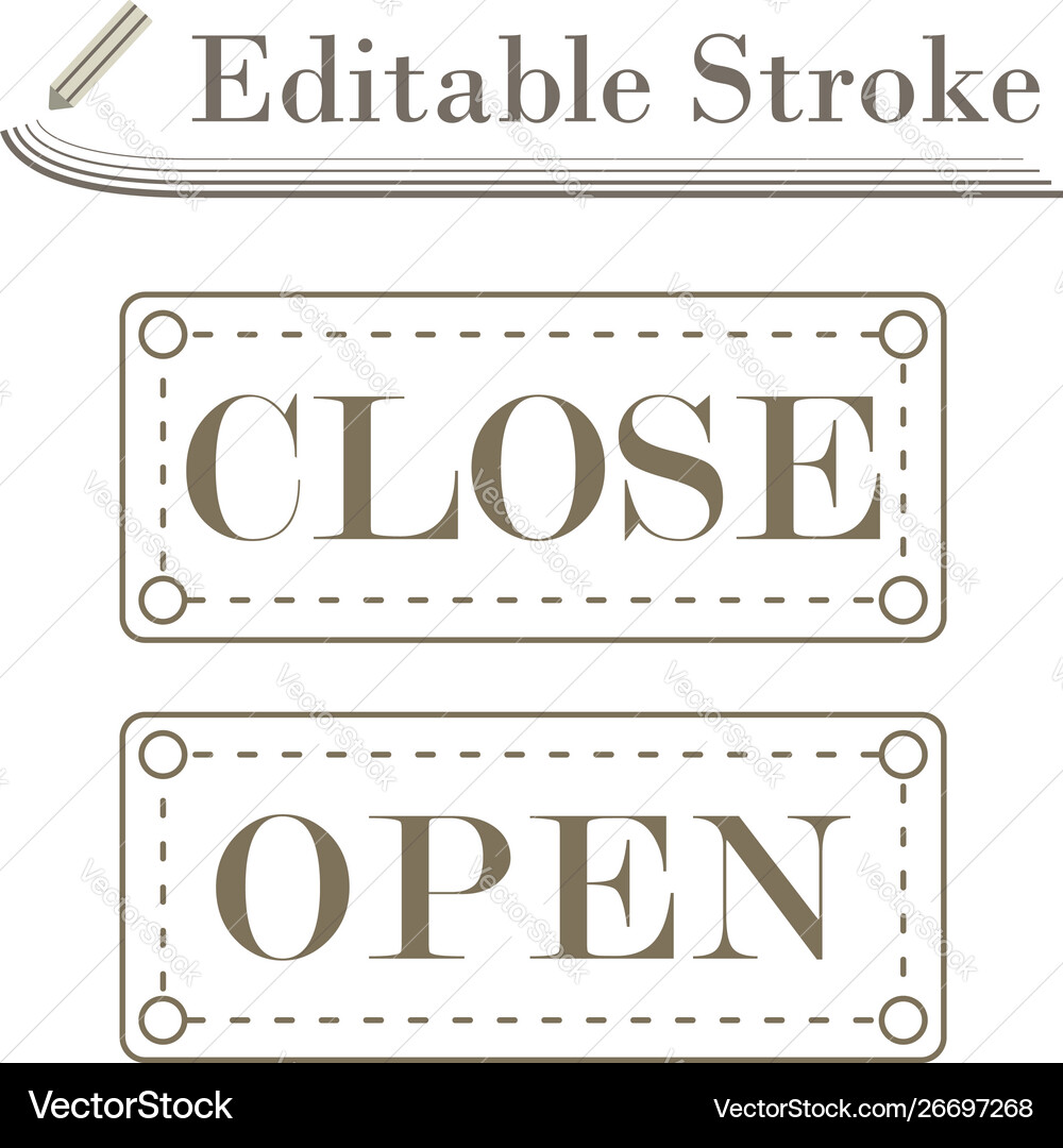 Shop door open and closed icon Royalty Free Vector Image