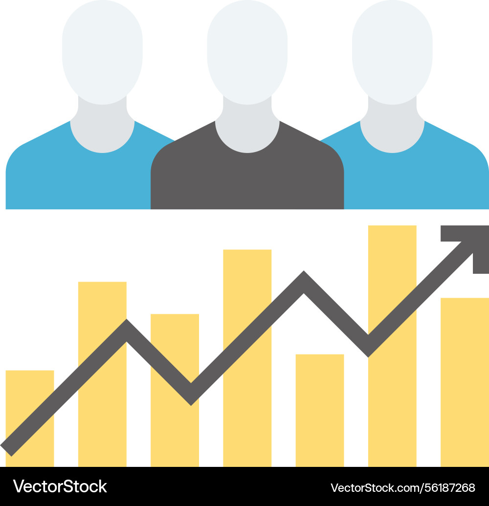 Staff efficiency flat web icon Royalty Free Vector Image