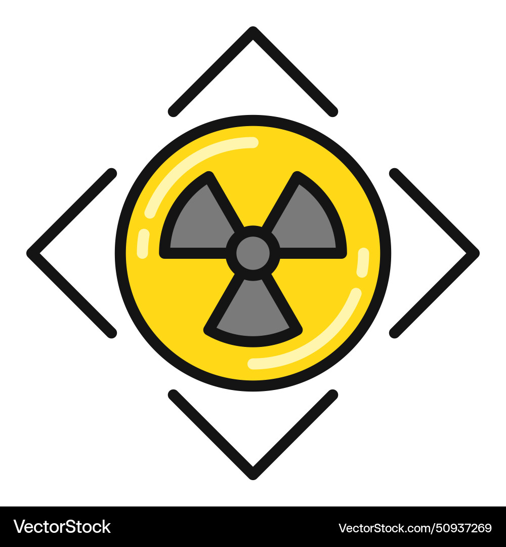 Attention radiation warning colored icon or logo Vector Image