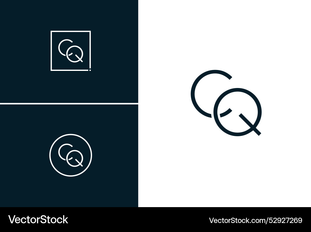 Creative logo for initials cq in monogram style Vector Image