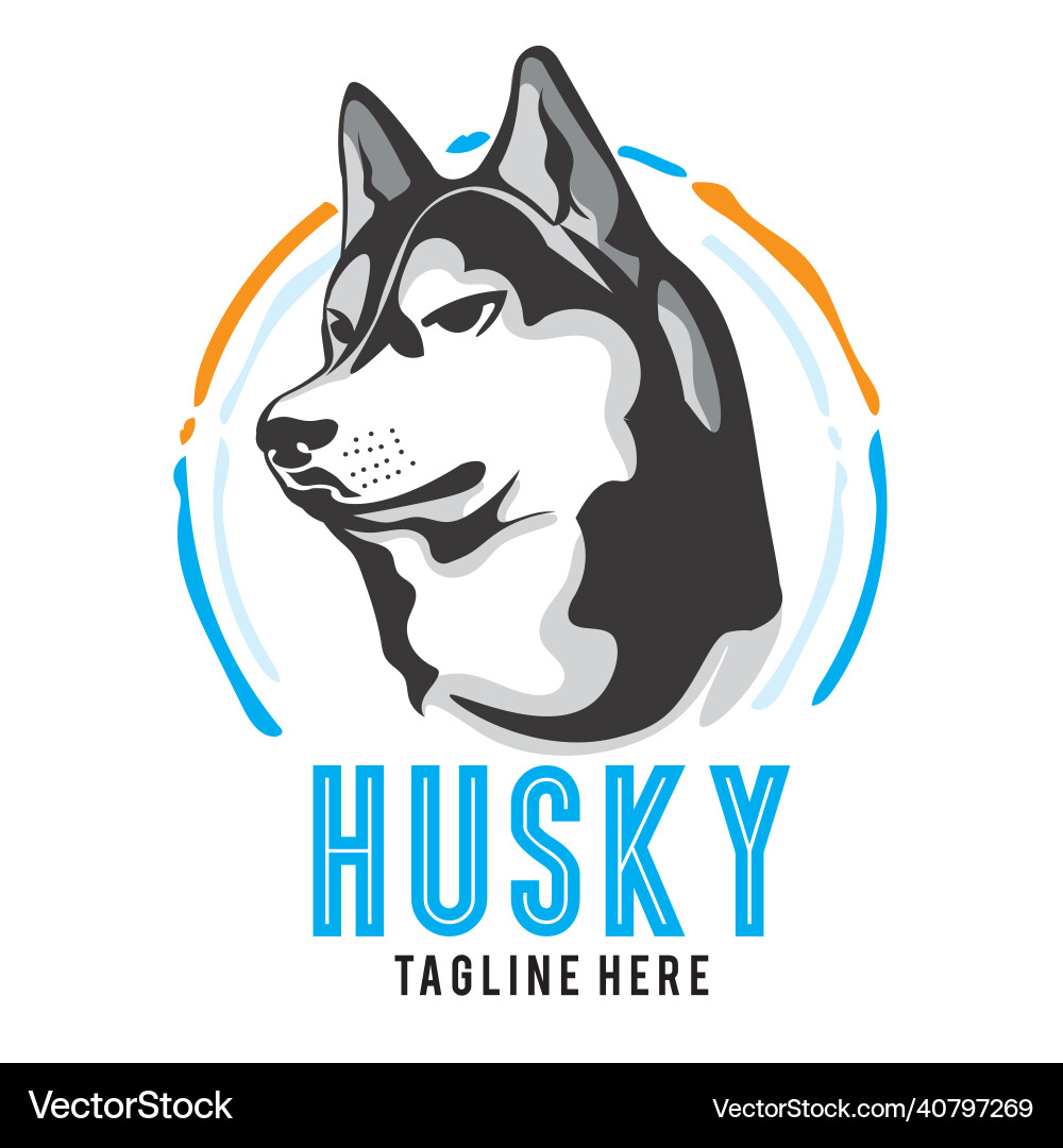 Cute husky face Royalty Free Vector Image - VectorStock
