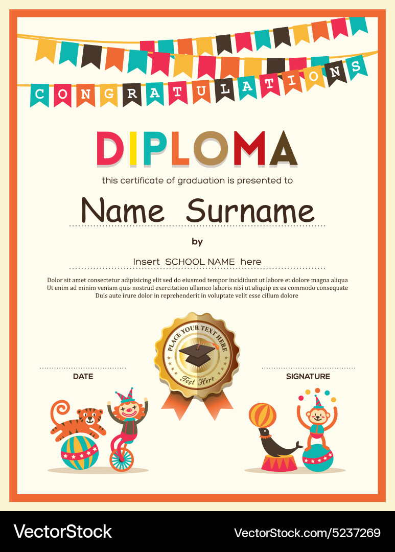 Kindergarten Certificate Border Vector Images (over 1,200)