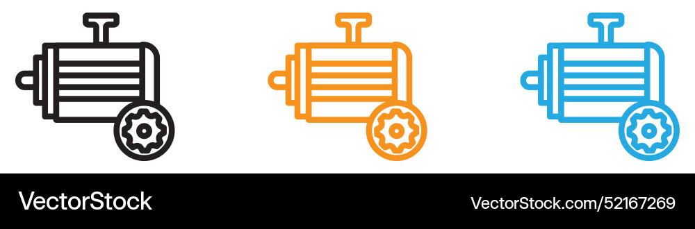 Motor icon logo set collection for web app ui Vector Image